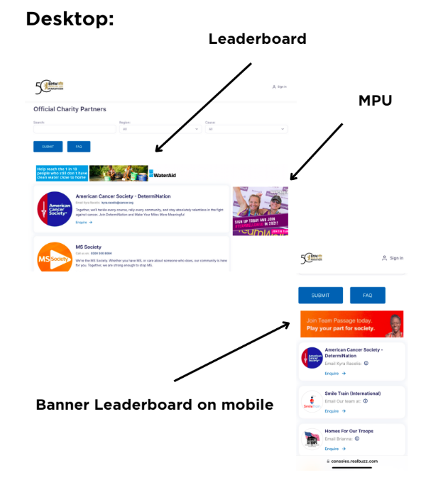 Display advertising specifications